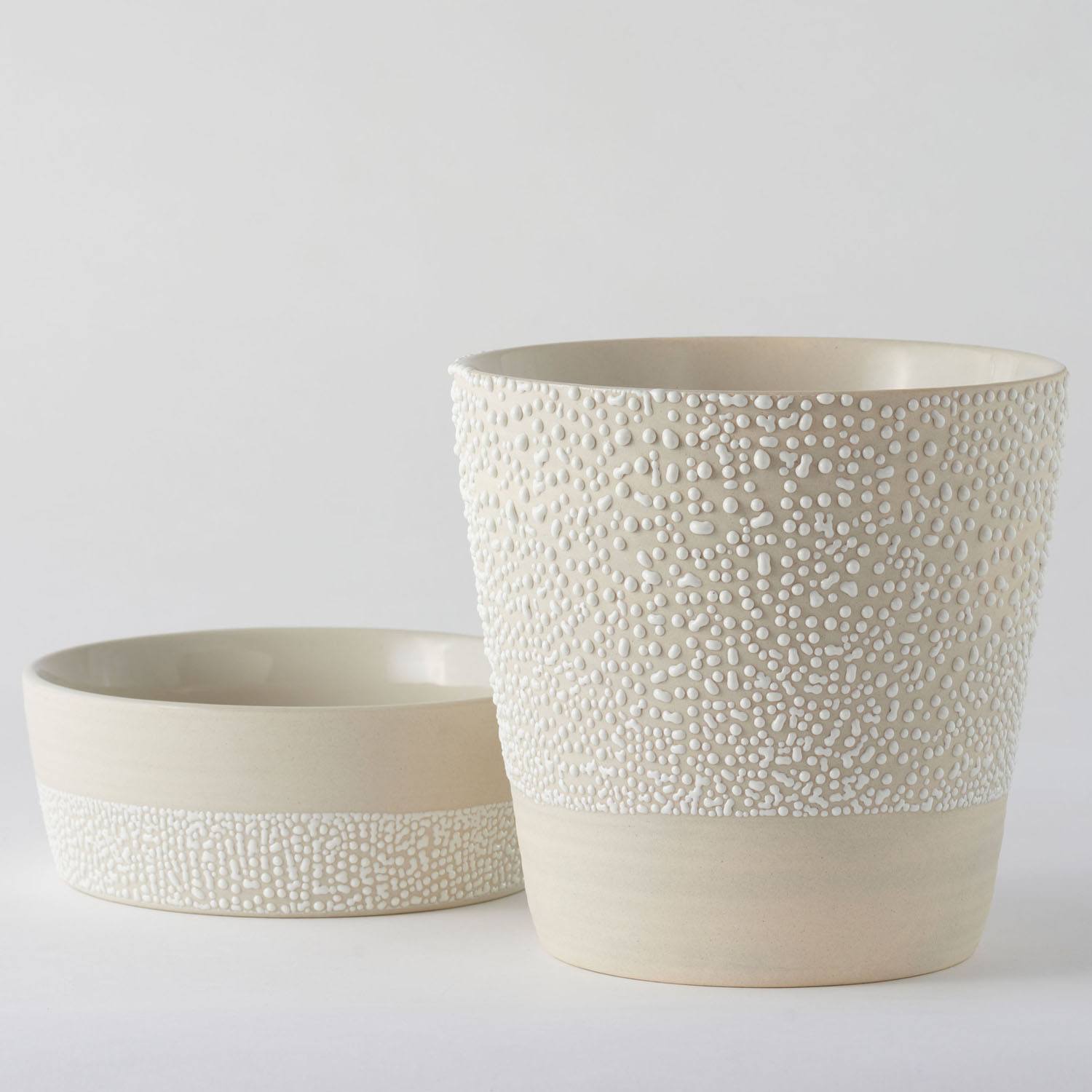White-Water Bead Plant Pots | Modern Ceramics | For Indoor Plants