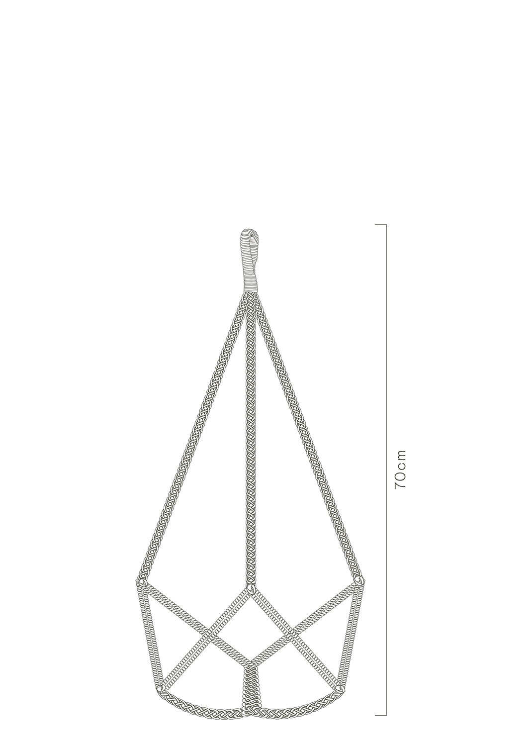Macrame Hanging Rope 70cm White for Large Pot - Angus & Celeste